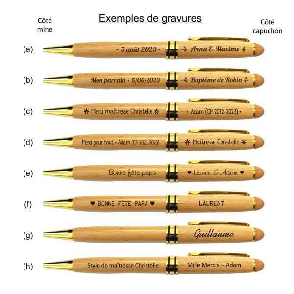 Stylo bois en hêtre personnalisé - Atelier Thorey : Atelier Thorey